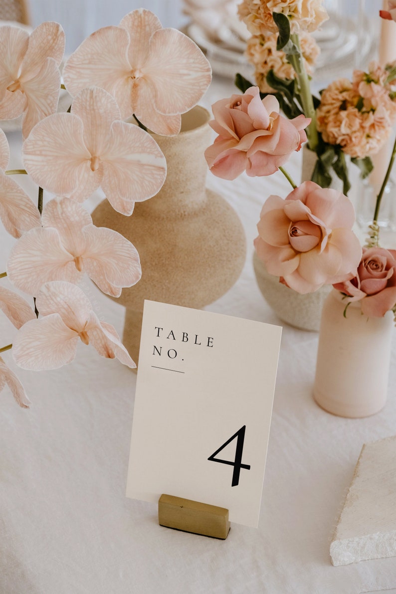 Modern Wedding Table Numbers Template: Minimalist Design (digital ...