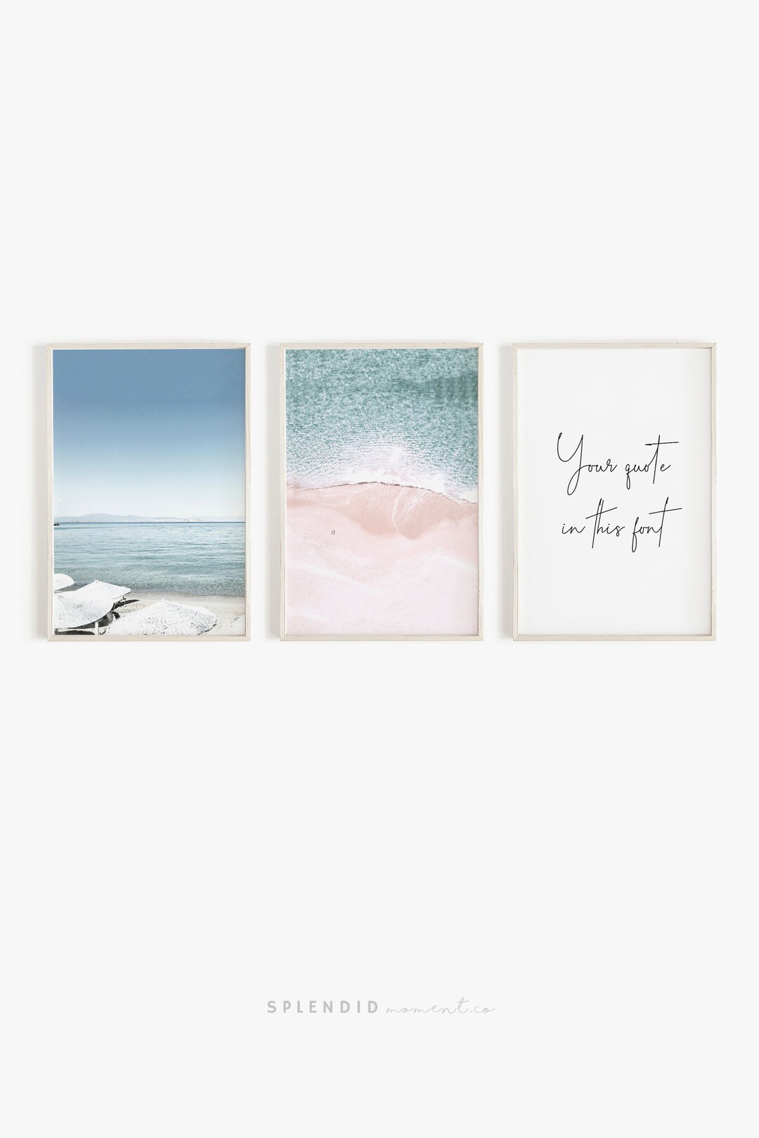 Personalized Quote Beach Print, Custom Travel Print Set of 3, Tropical ...