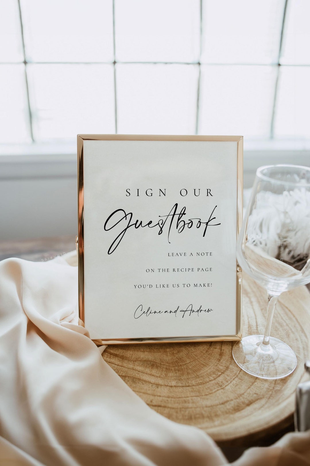 Wedding Recipe Guestbook Sign Template: Cooking Theme Guest Book ...