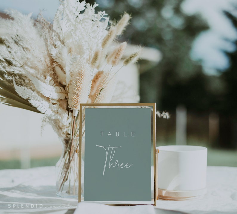 Sage Green Wedding Table Numbers Template Printable Green | Etsy