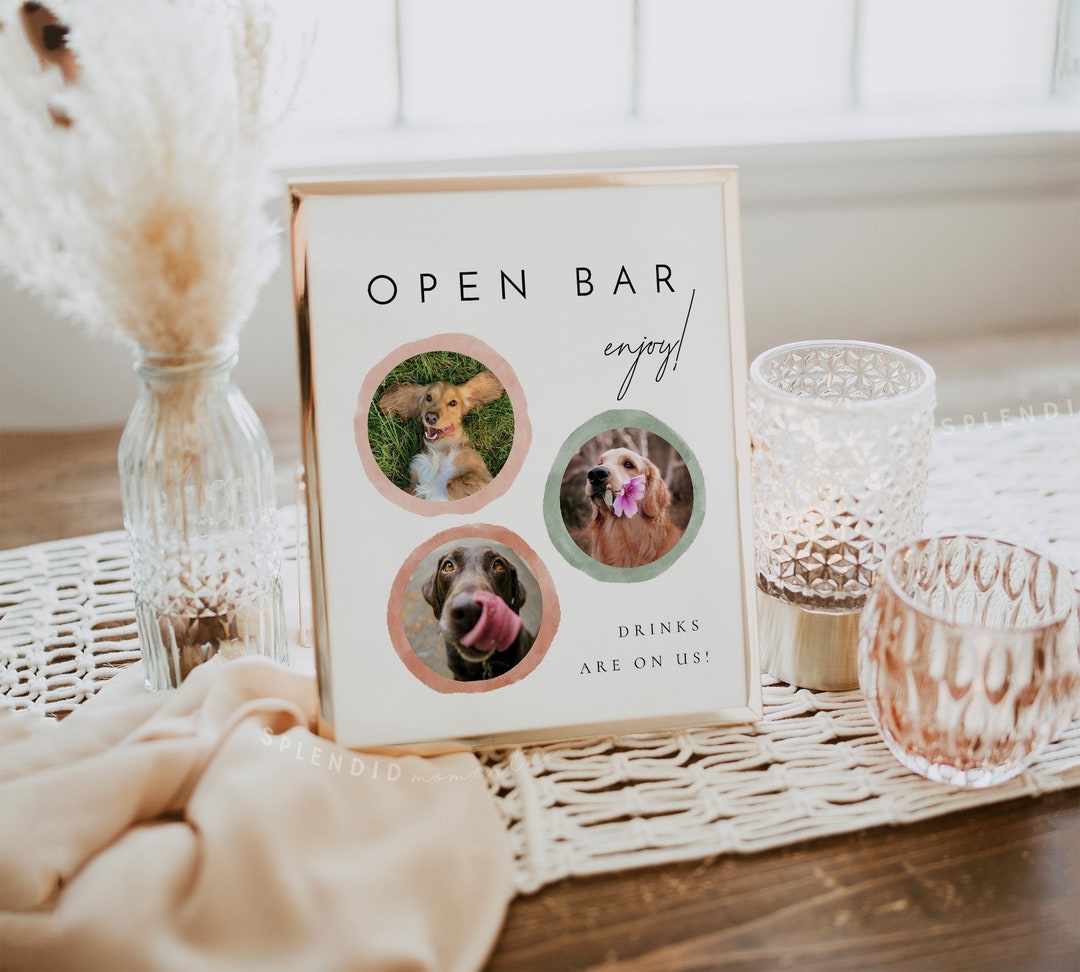 Open Bar Sign Template, Pets Bar Sign, Pet Sign Open Bar, Wedding Bar ...