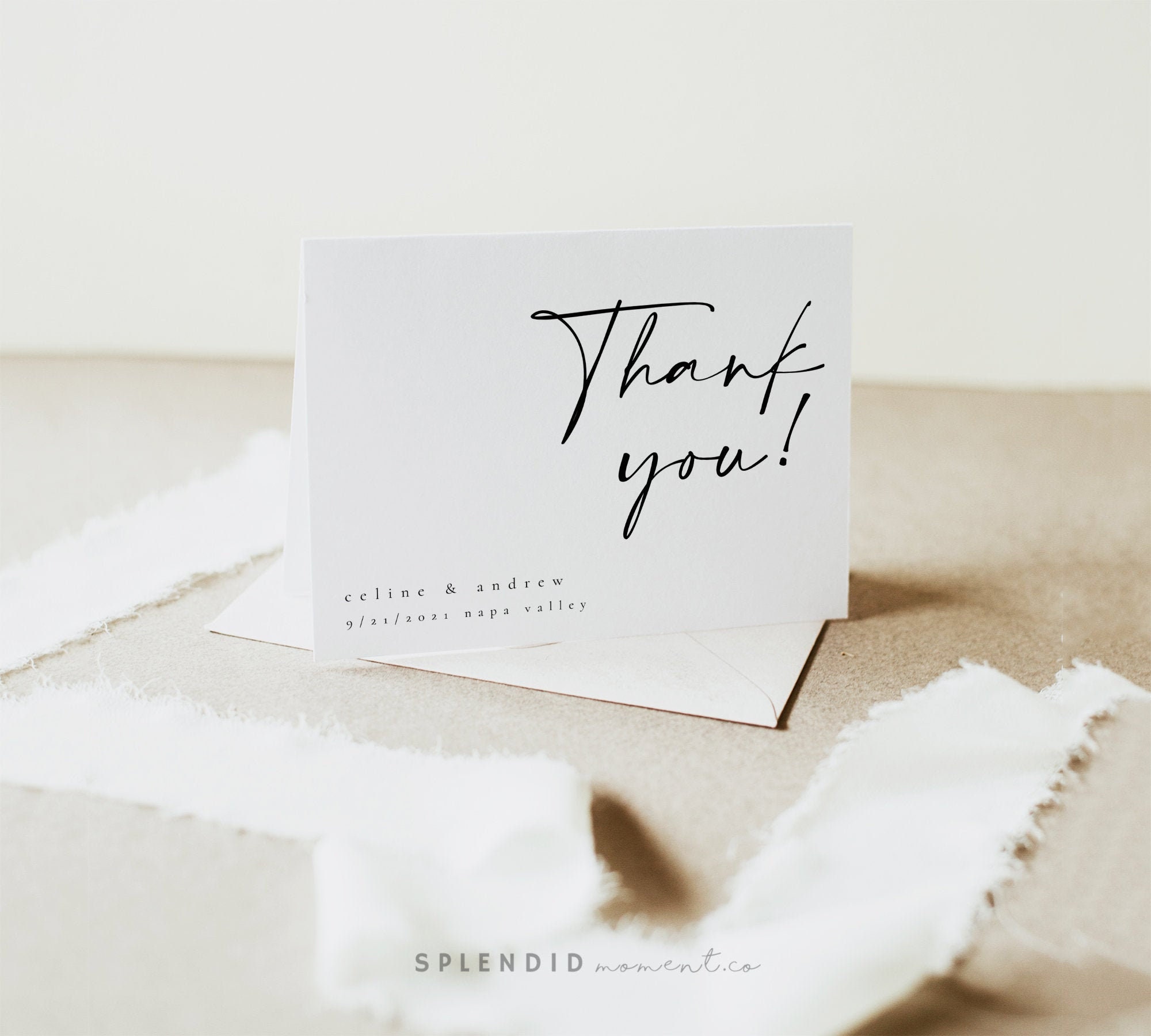 Cursive Thank You Card