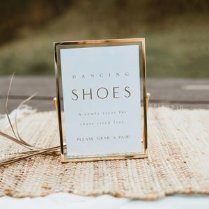Modern Dancing Shoes Sign Template, Wedding Flip Flop Sign, Gold ...