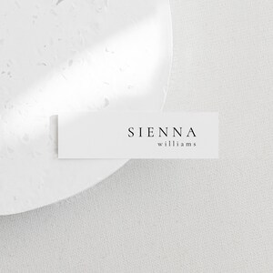 Modern Wedding Slim Place Card Template, Guest Name Tags, Printable ...