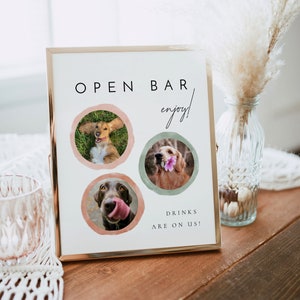 Open Bar Sign Template, Pets Bar Sign, Pet Sign Open Bar, Wedding Bar ...