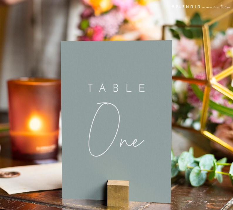 Sage Green Wedding Table Numbers Template Printable Green | Etsy
