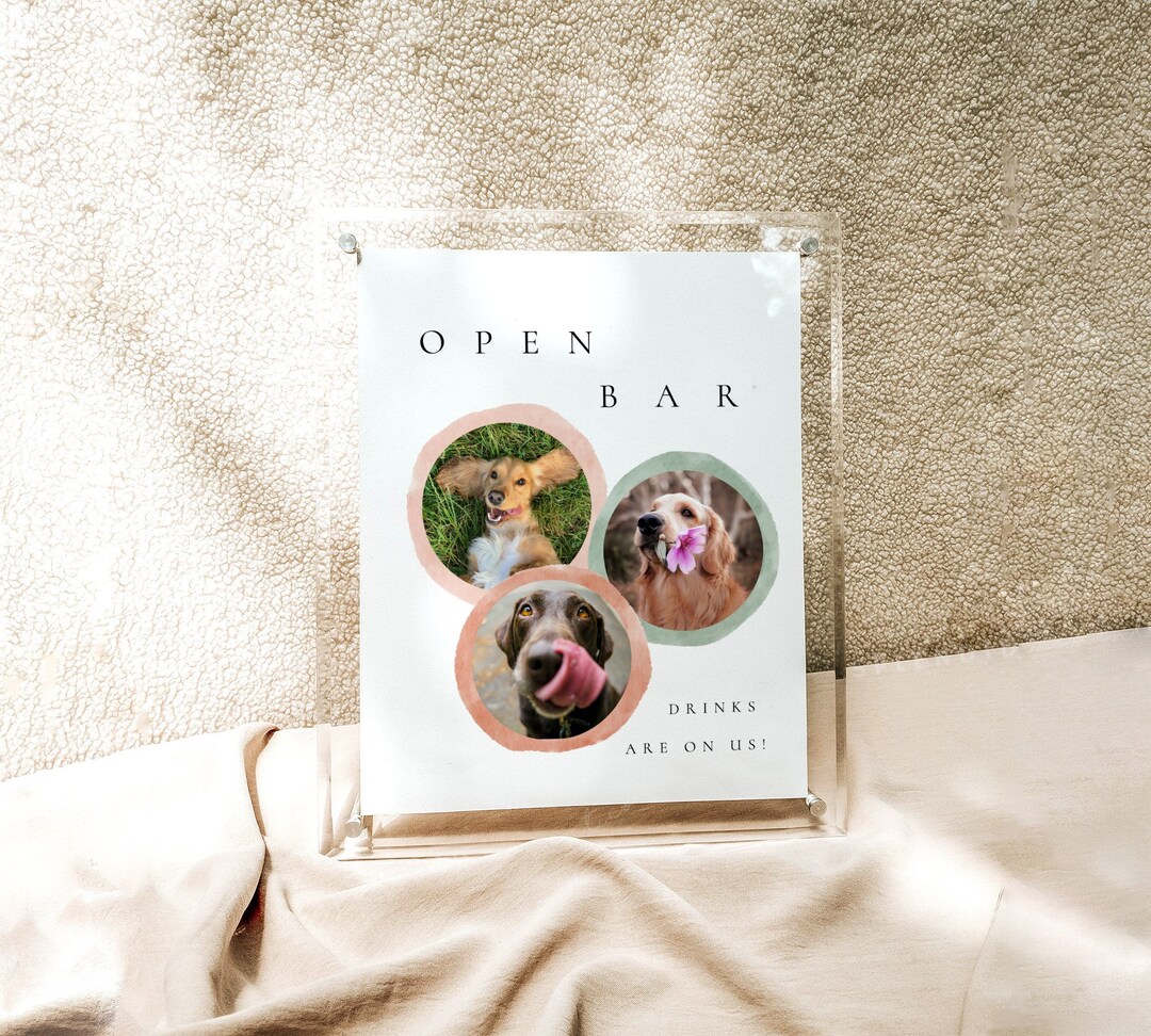 Pet Bar Sign Template, Dogs Cats Open Bar Sign, Wedding Open Bar Sign ...