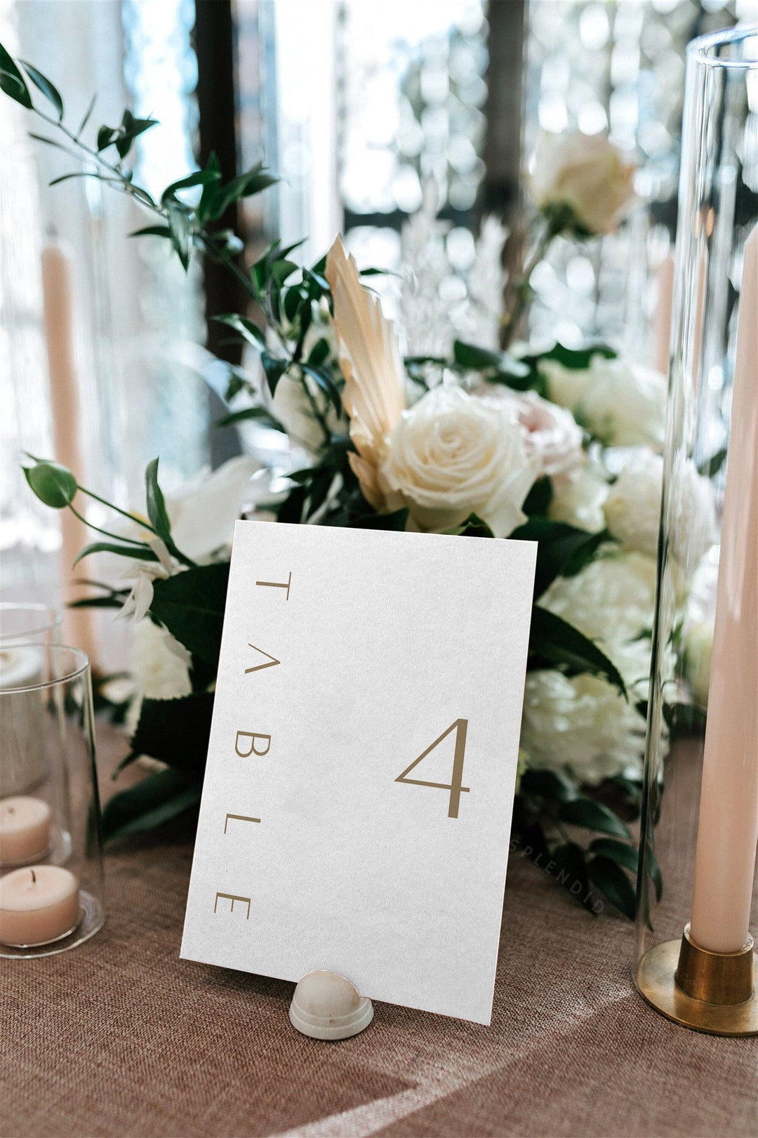 Gold Wedding Table Numbers Template, Minimalist Modern Table Numbers ...
