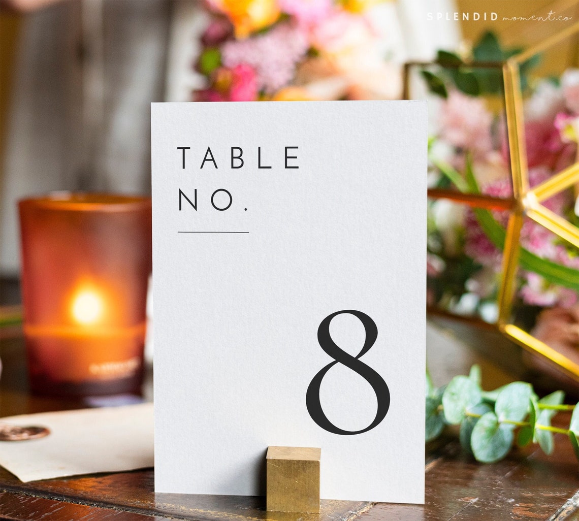 Modern Table Numbers Template Minimal Table Numbers Minimal - Etsy