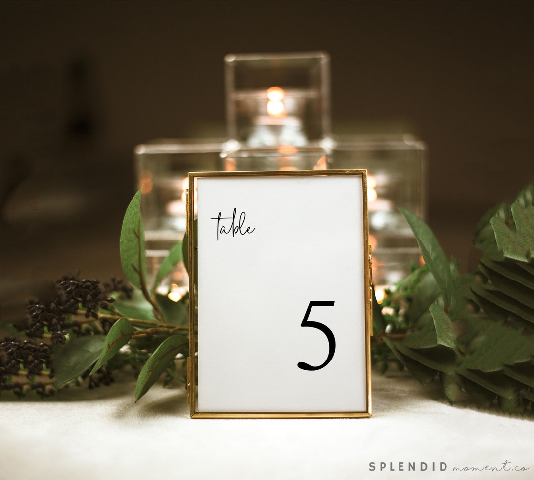 Modern Wedding Table Numbers Template, Printable Wedding Table Numbers ...