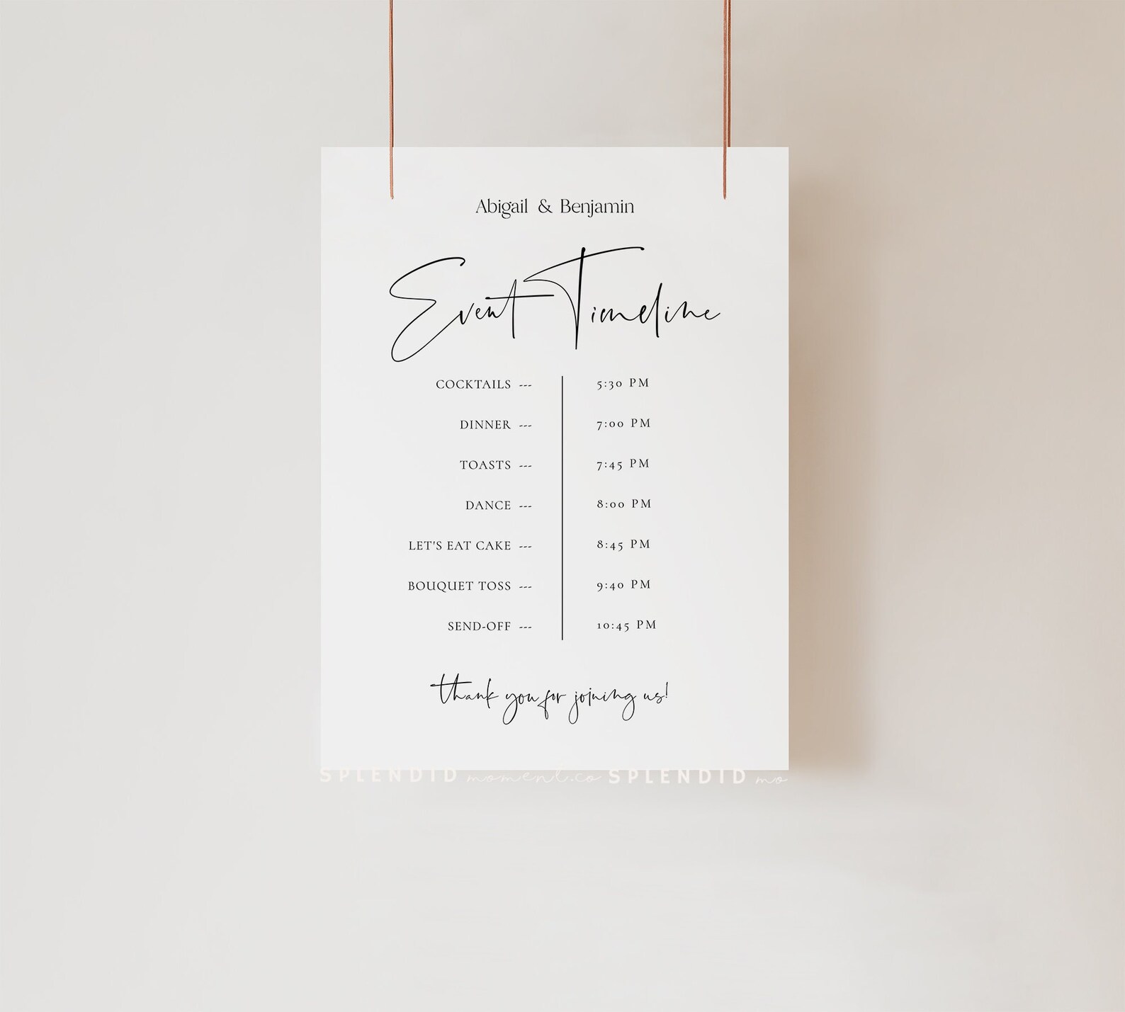 Wedding Timeline Sign Template Itinerary Timeline Sign - Etsy