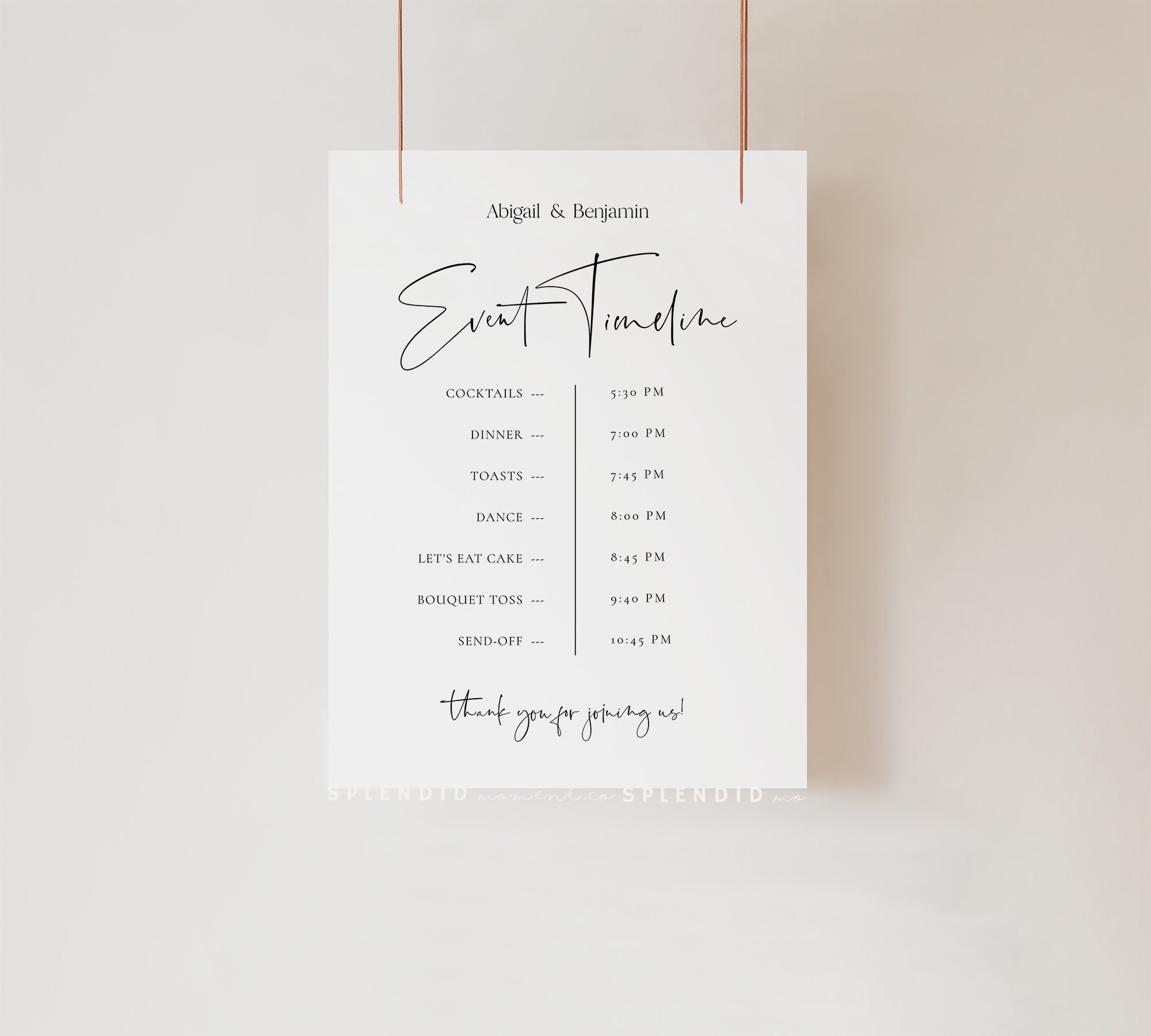 Wedding Timeline Sign Template Itinerary Timeline Sign - Etsy