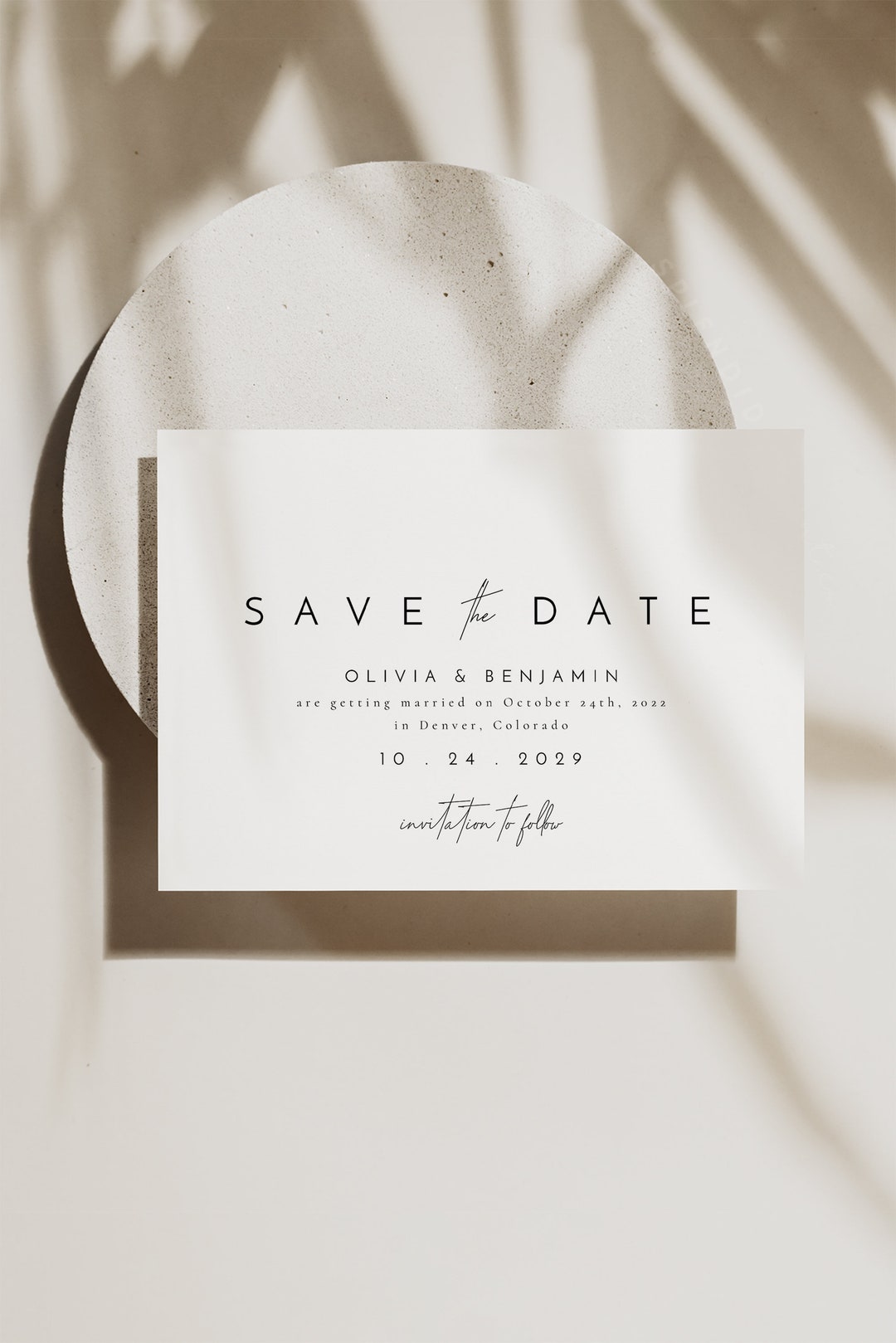 Save the Date Template, Minimalist Save the Date Card, Wedding Save the ...