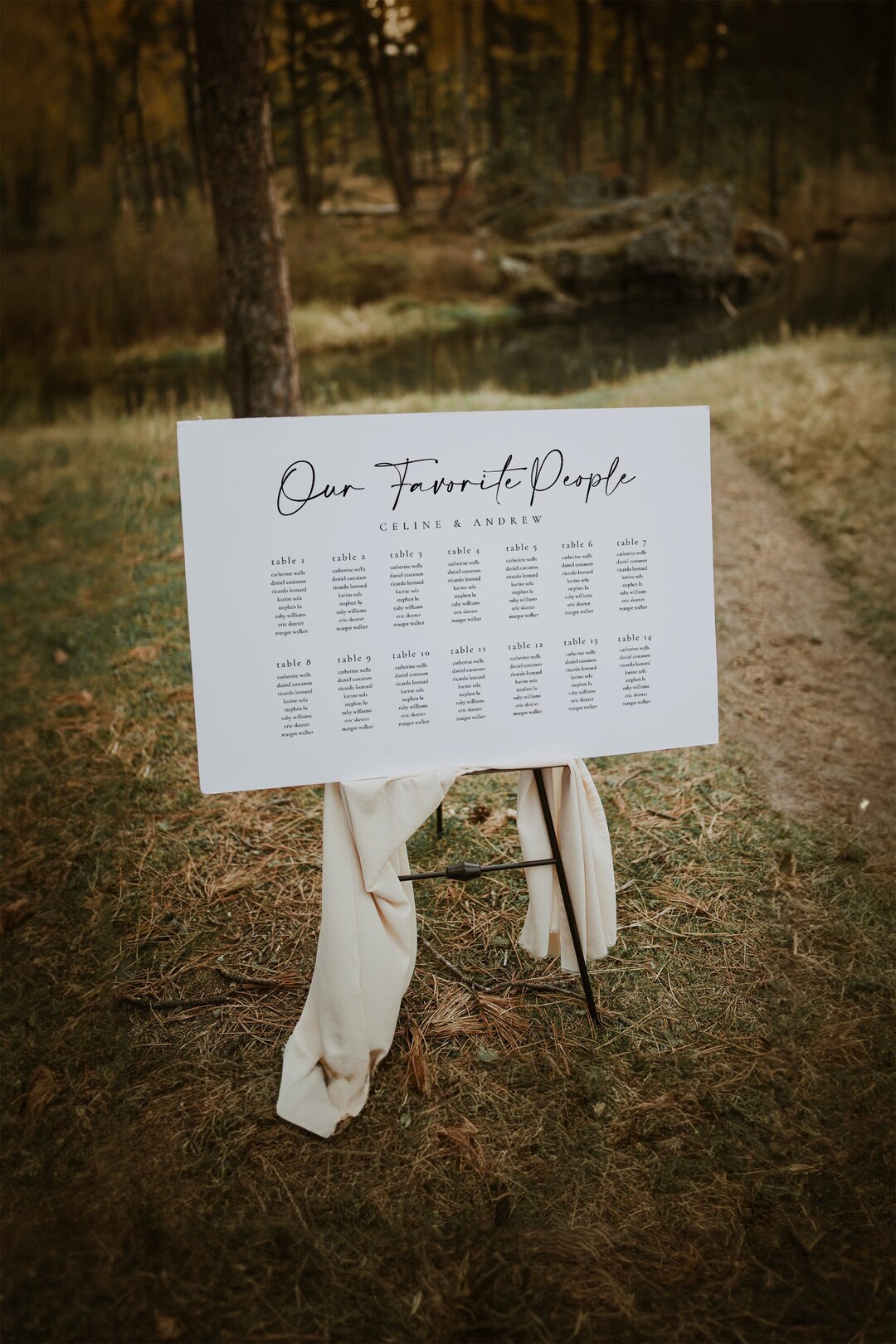 Modern Wedding Seating Chart Template, Reception Seating Arrangement ...