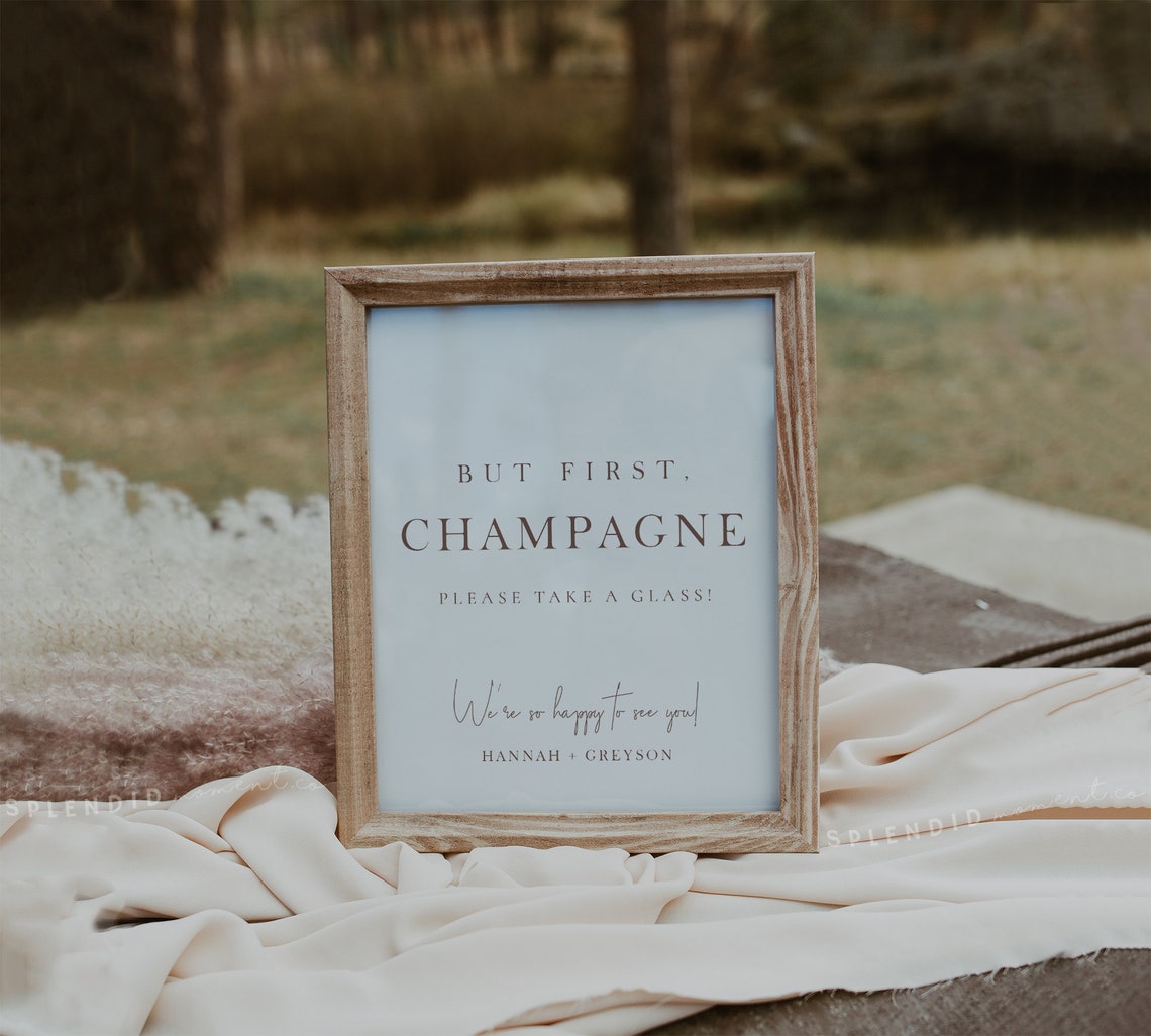 But First Champagne Sign Template Bohemian Champagne Sign - Etsy