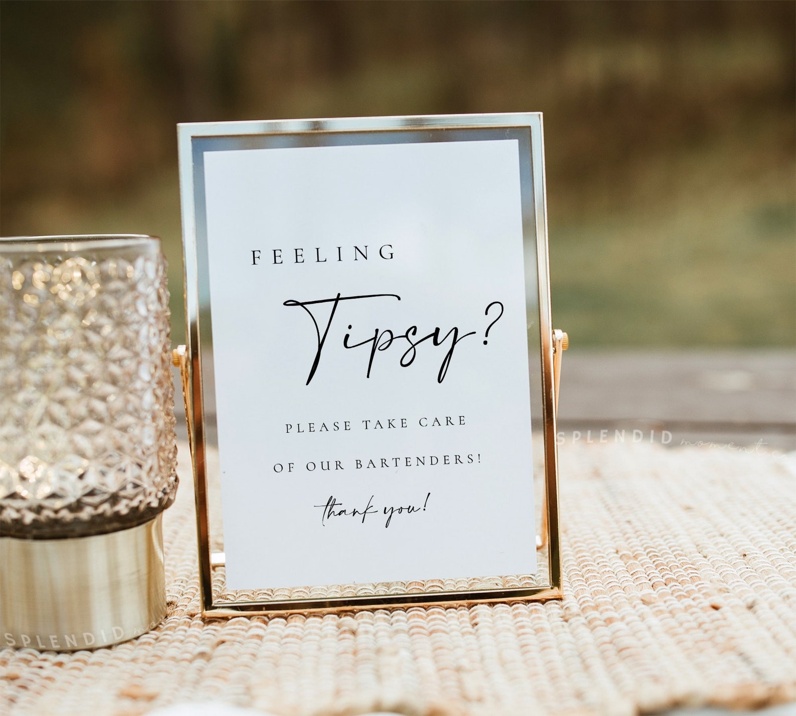 Feeling Tipsy Sign Template Modern Bartender Tips Template - Etsy