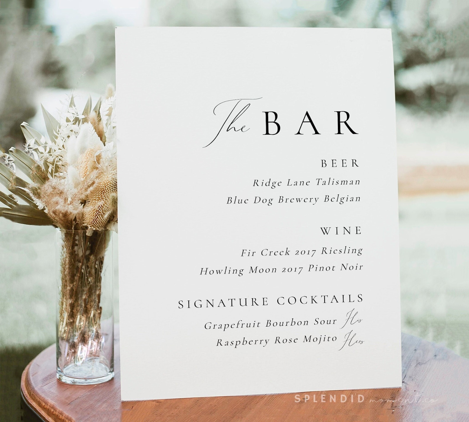 Modern Elegant Bar Sign Template Elegant Wedding Bar Sign - Etsy UK