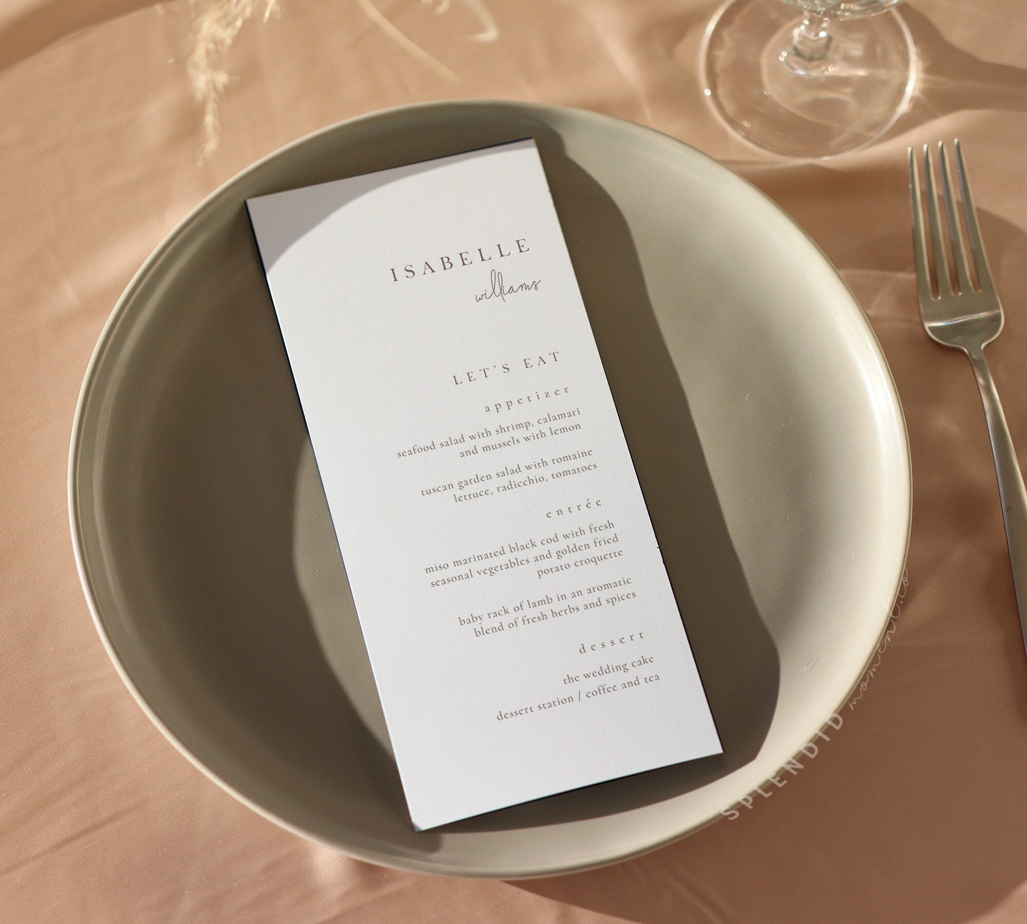 Paper Paper & Party Supplies Menu and Place Card in One Studio Nellcote ...