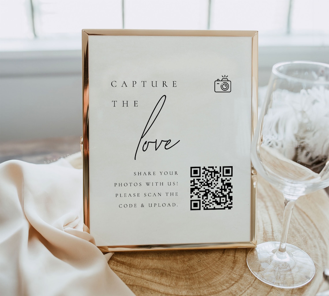 Wedding Photo QR Code Sign Template: Share the Love (digital) - Claire ...