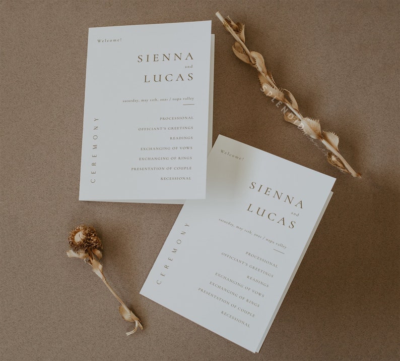 Elegant Wedding Program Template Wedding Program Booklet | Etsy