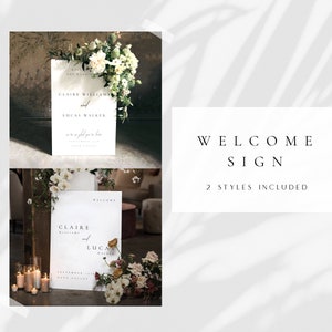 Modern Wedding Reception Bundle, Editable Wedding Sign Template Set ...