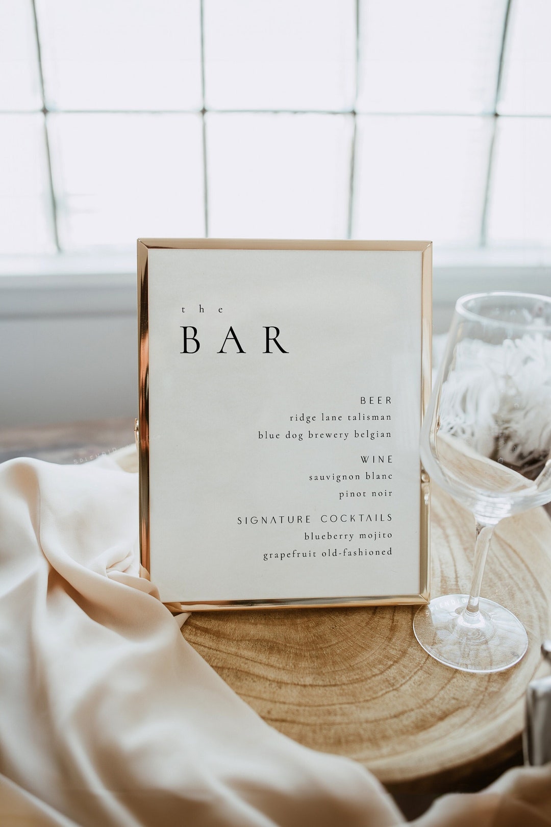 Modern Wedding Bar Menu Sign Template, Editable Wedding Drinks Menu ...