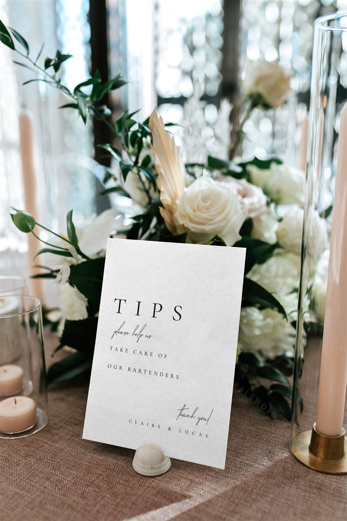 Bartender Tips Sign Template: Wedding Bar Decor (digital Download ...