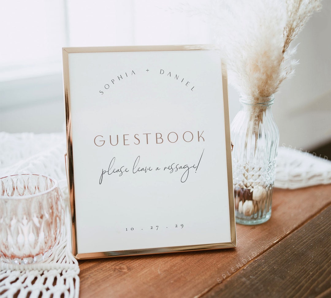 Printable Guestbook Sign Template, Arch Wedding Guestbook Sign, Dusty ...