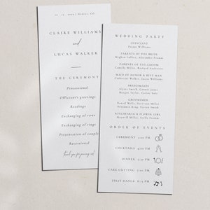 Elegant Wedding Program Timeline Template With Icons (digital Download ...