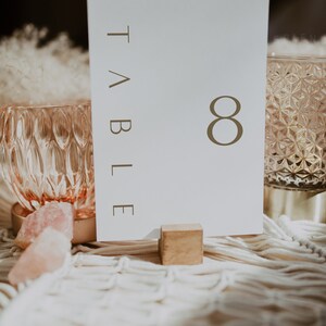 Gold Wedding Table Numbers Template: Minimalist Design (printable ...