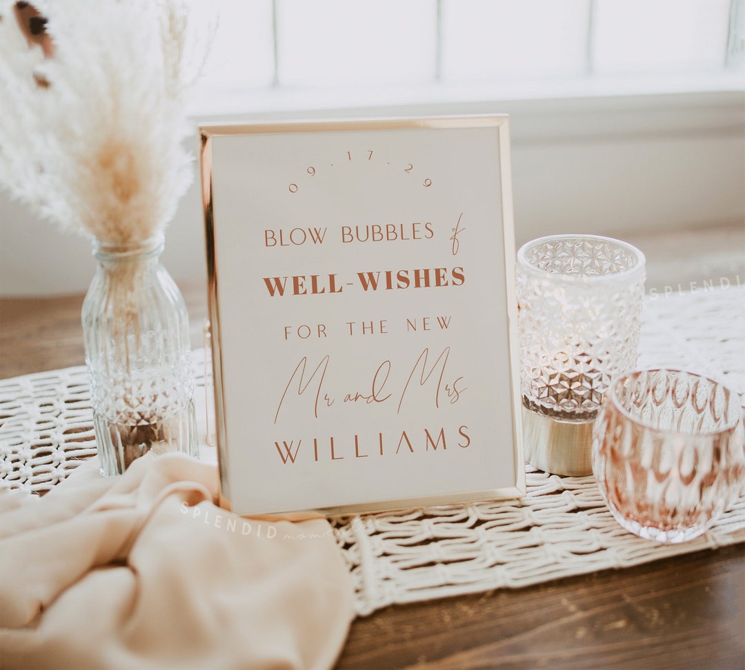 Wedding Bubbles Sign Template Wedding Send off Sign Bubbles - Etsy