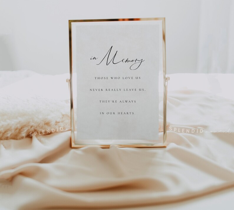 In Memory Sign Template Printable Simple Elegant in Loving | Etsy