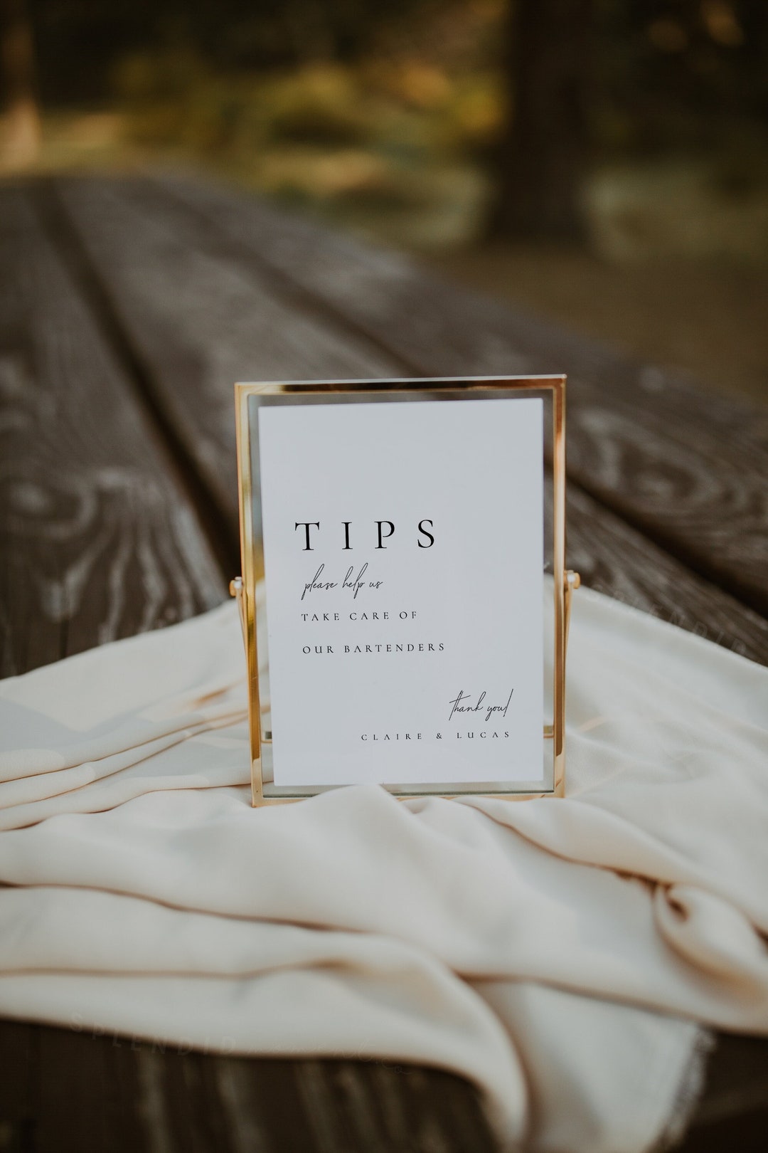 Wedding Tips Bar Sign Template, Bartender Tip Sign, Tip Jar Sign ...
