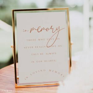 In Memory Wedding Sign Template, in Loving Memory Sign, Modern Memory ...