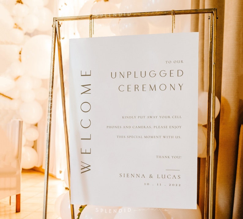 Minimal Unplugged Sign Template Unplugged Wedding Sign - Etsy