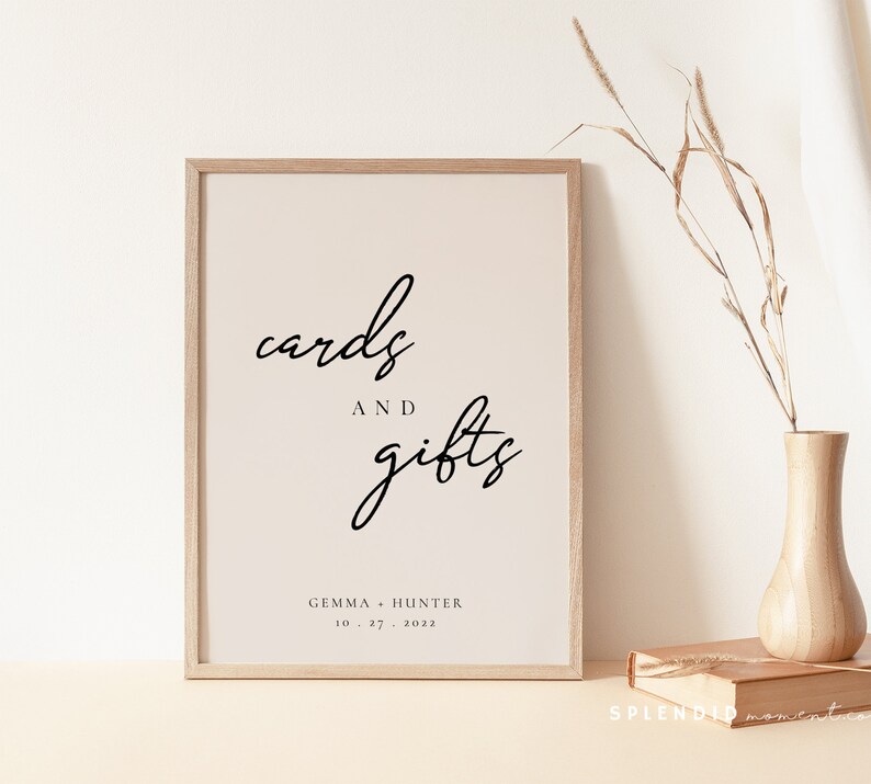 Modern Cursive Cards and Gifts Sign Template Editable - Etsy