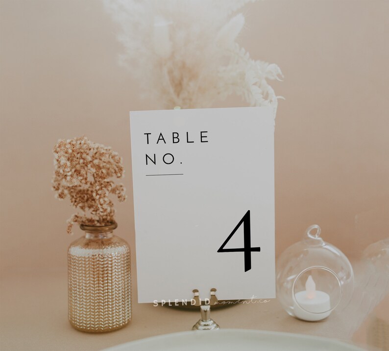 Modern Table Numbers Template Minimal Table Numbers Minimal - Etsy