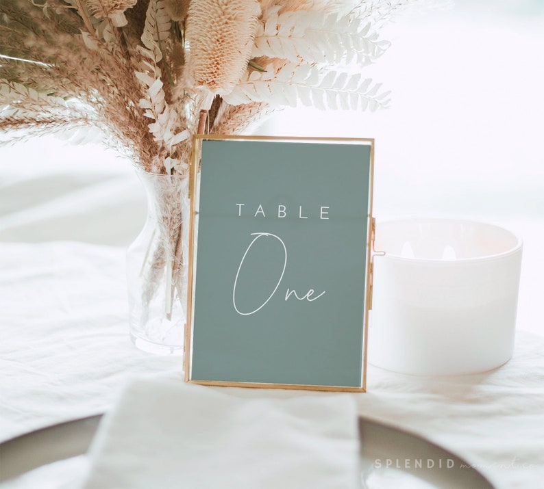 Sage Green Wedding Table Numbers Template Printable Green | Etsy