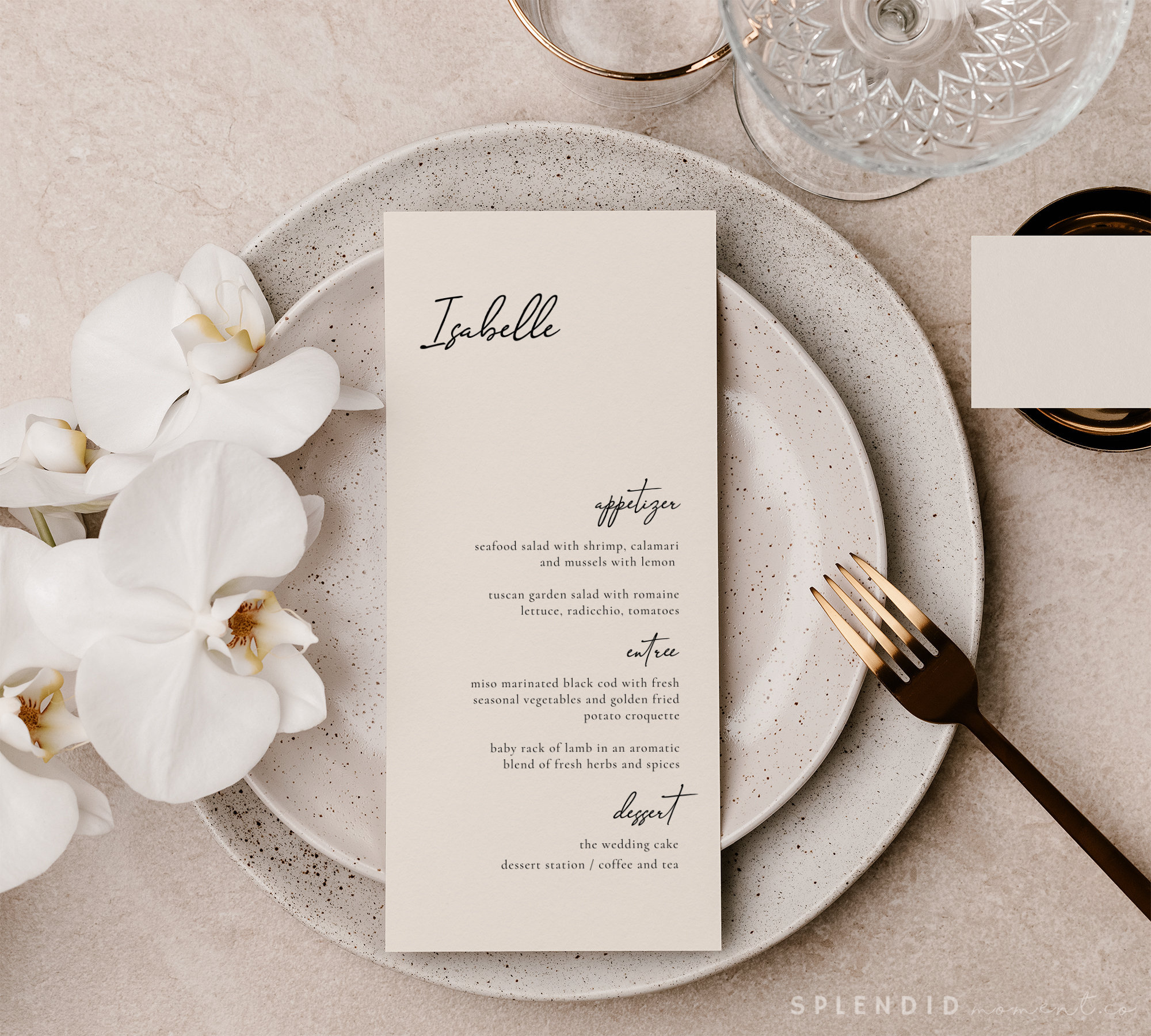 Modern Off-White Wedding Menu Printable Elegant Bohemian | Etsy