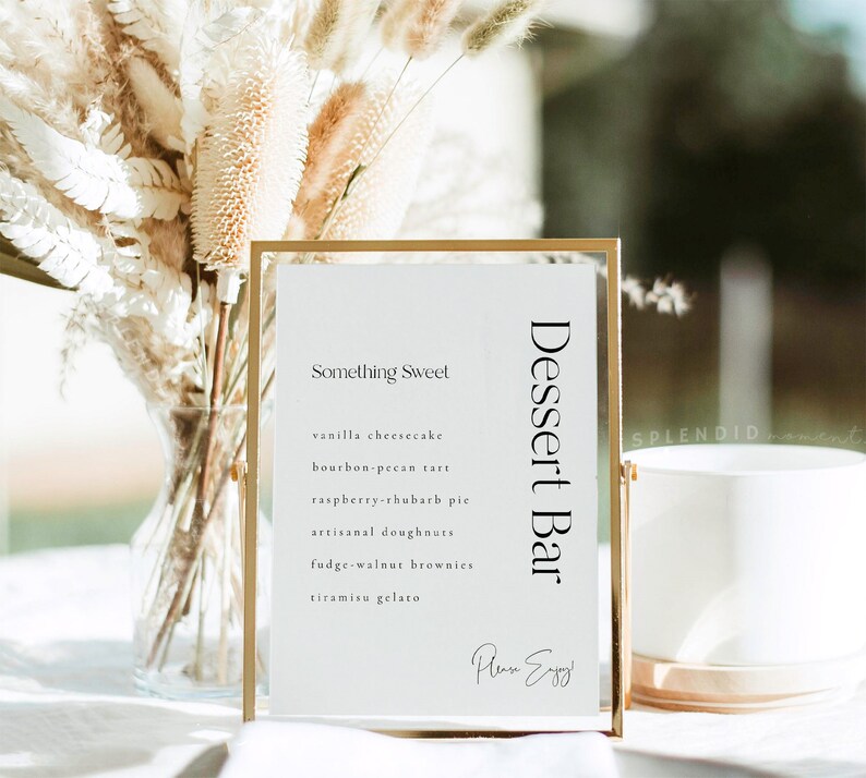 Dessert Table Sign Template Dessert Bar Sign Dessert Menu - Etsy