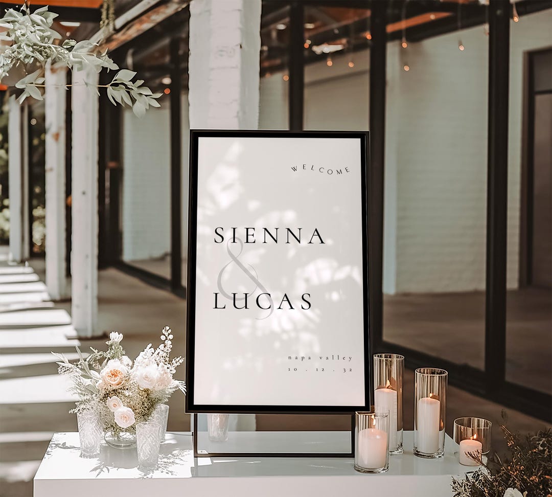 Luxury Wedding Welcome Sign Template, Old Money Welcome Ceremony Sign ...