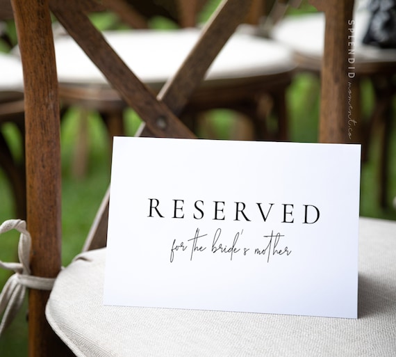 Reserved Seating Sign