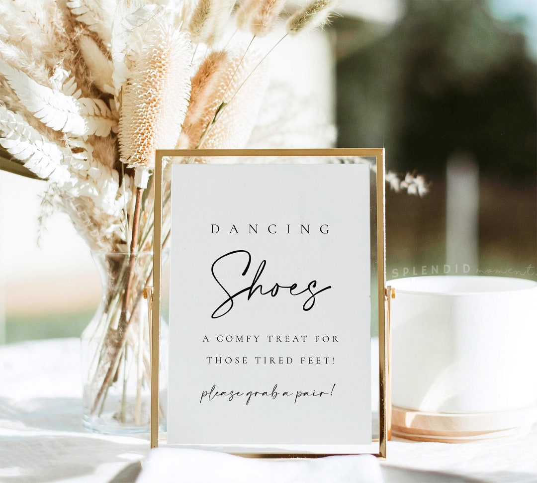 Wedding Flip Flops Sign Template: Dancing Shoes Sign (digital Download ...