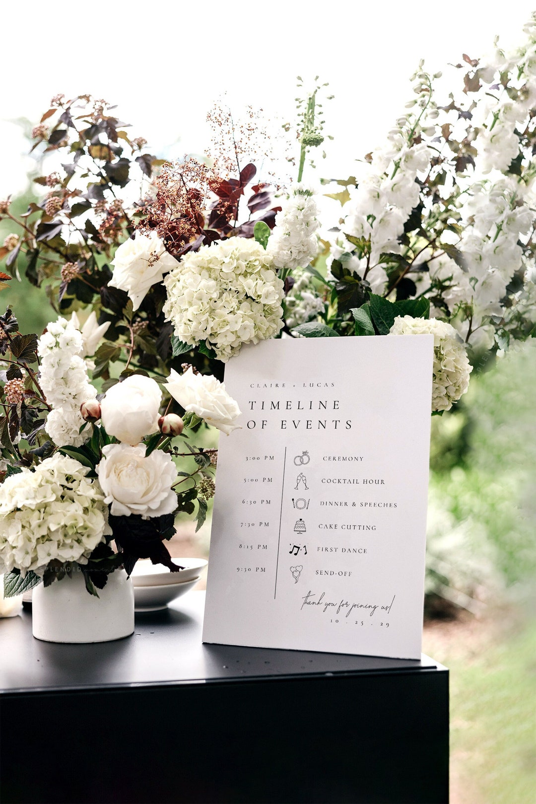 Modern Timeline Sign Template, Wedding Timetable Sign, Wedding ...