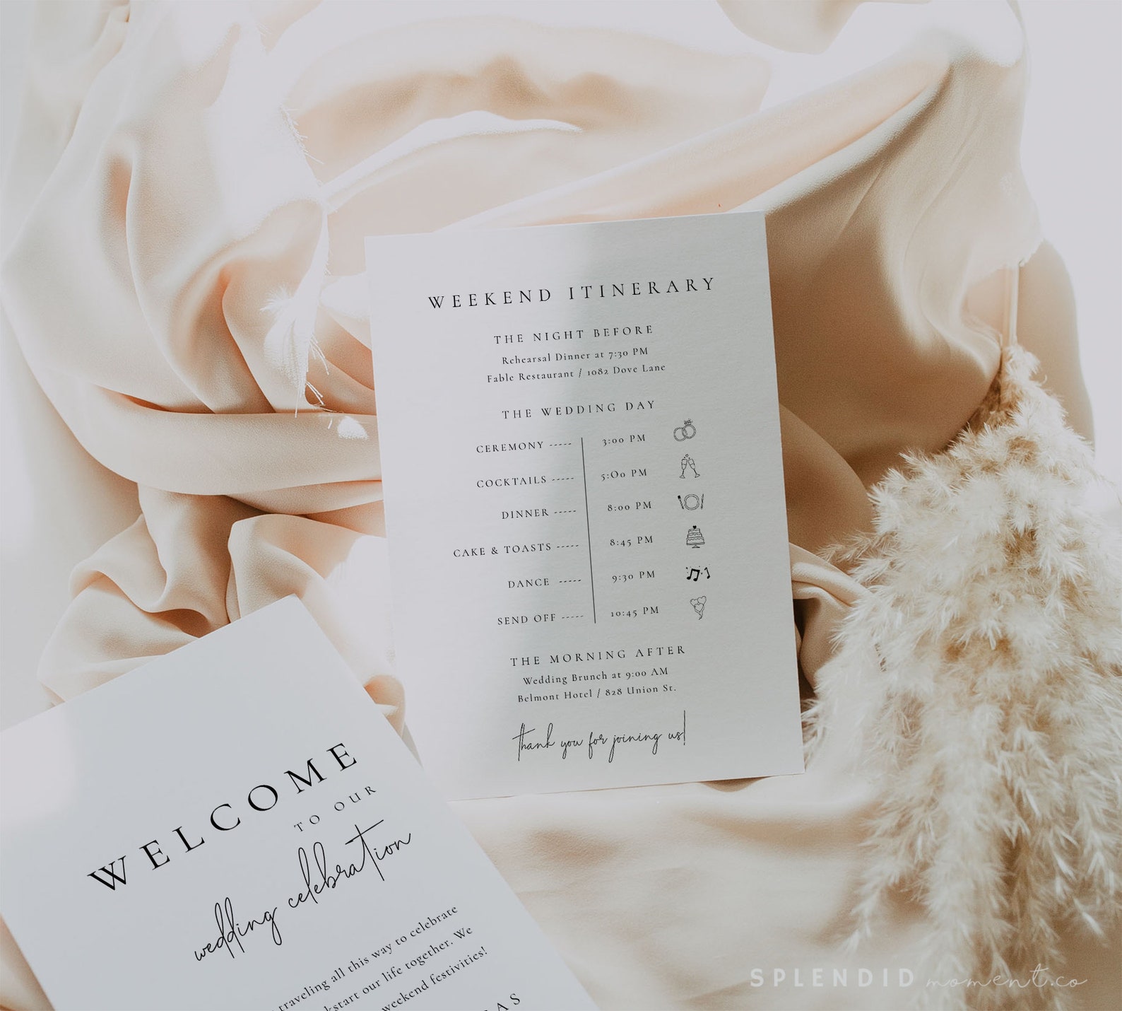 Wedding Timeline Card Template Printable Timeline Card - Etsy