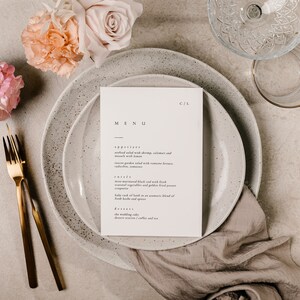 Modern Wedding Menu Template, Wedding Monogram Menu, Wedding Logo Menu ...