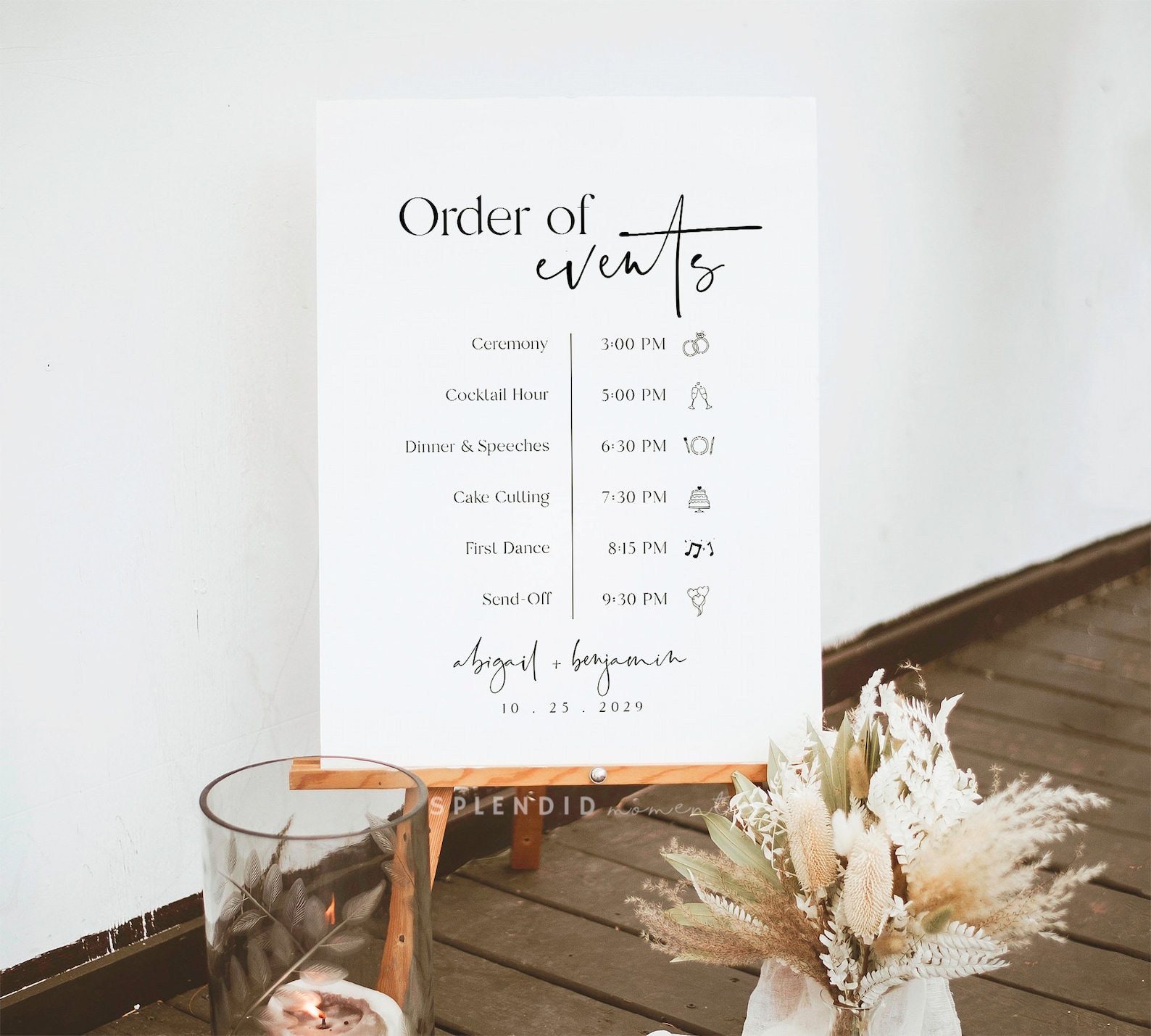 Modern Timeline Sign Template Order of Events Sign Wedding - Etsy