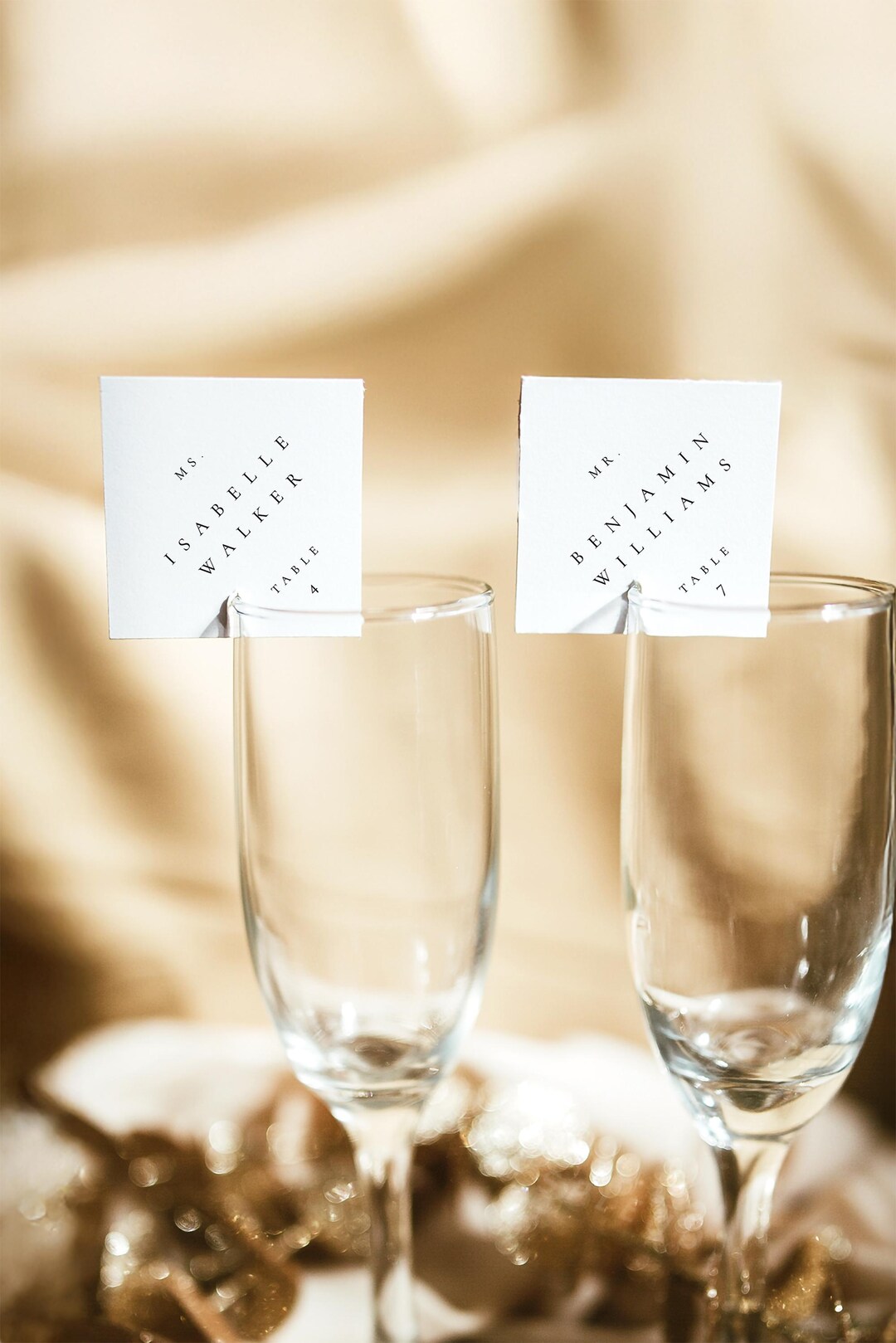 Modern Place Card Sign Template Set, Shot Glass Place Cards, Champagne ...