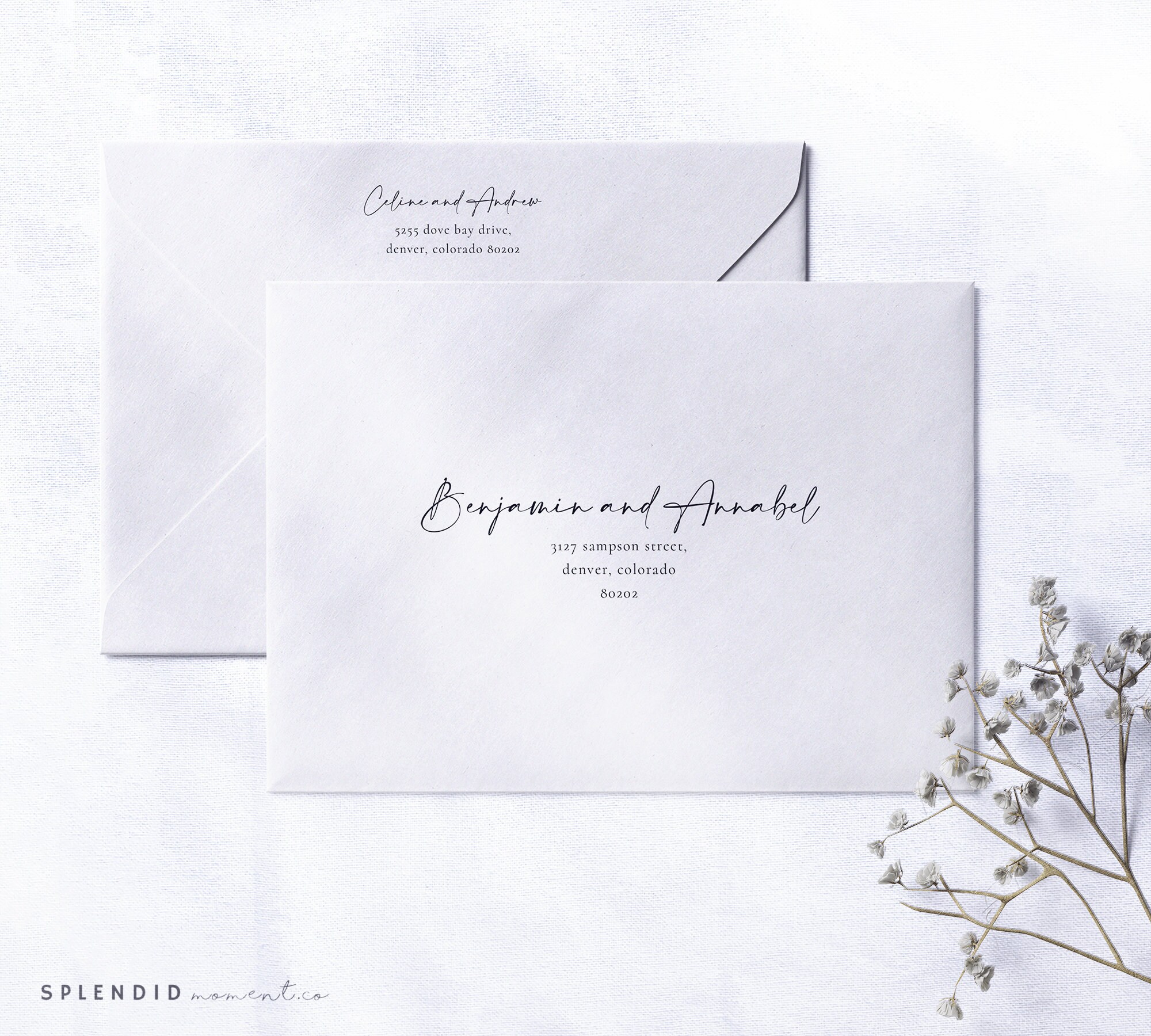 Modern Elegant Wedding Envelope Template Printable Wedding | Etsy