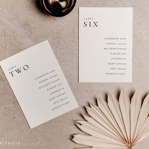 Minimalist Wedding Guest Seating Cards Template, Our Favorite People ...